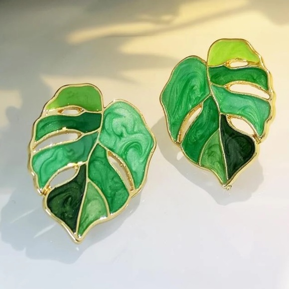 Jewelry | Monstera Plant Leaf Earrings | Poshmark